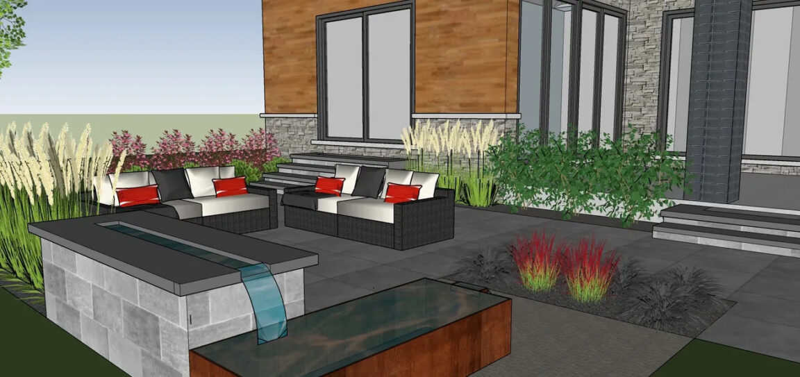 Modern Landscaping - Front Entrance & Backyard